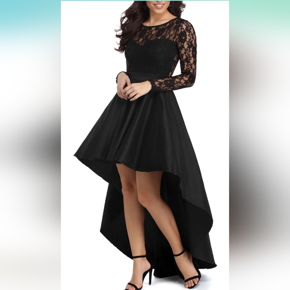 Dresses | Elapsy Womens Lace Hi Low Cocktail Party Dress Floral Swing ...